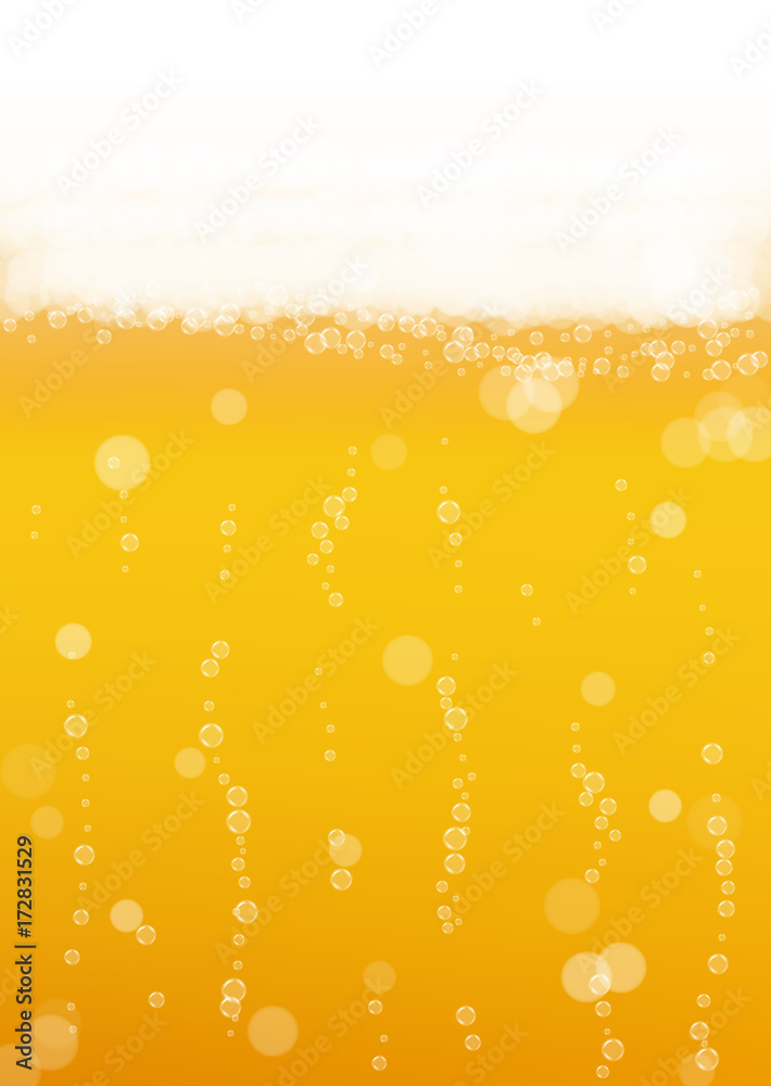 Vecteur Stock Beer background with realistic bubbles. Cool liquid drink ...