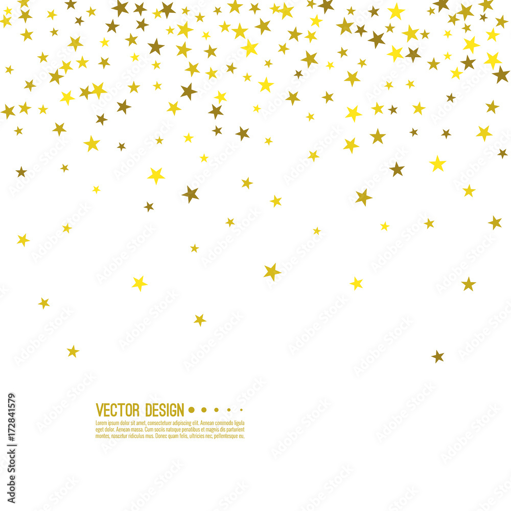 Falling gold stars. Abstract vector background with starry. The ...