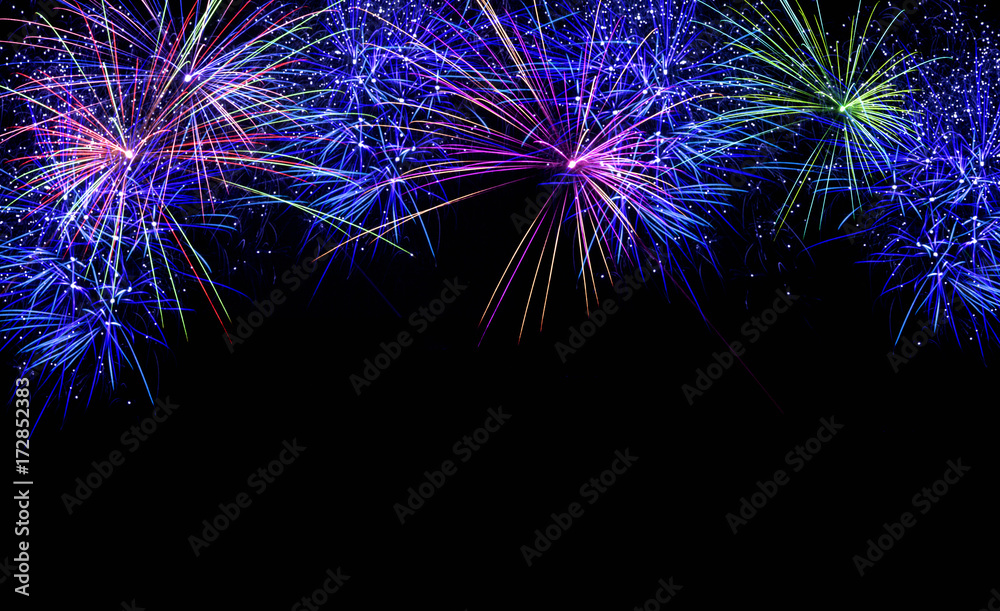 colorful fireworks background Stock Photo | Adobe Stock