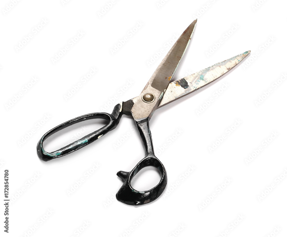 dirty scissors isolated on white background Stock Photo | Adobe Stock