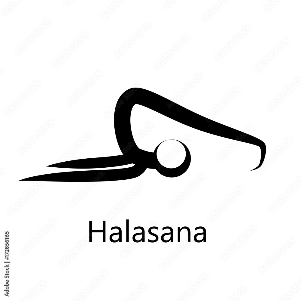 Plow Pose, Halasana. Yoga Position. Vector Silhouette Illustration ...