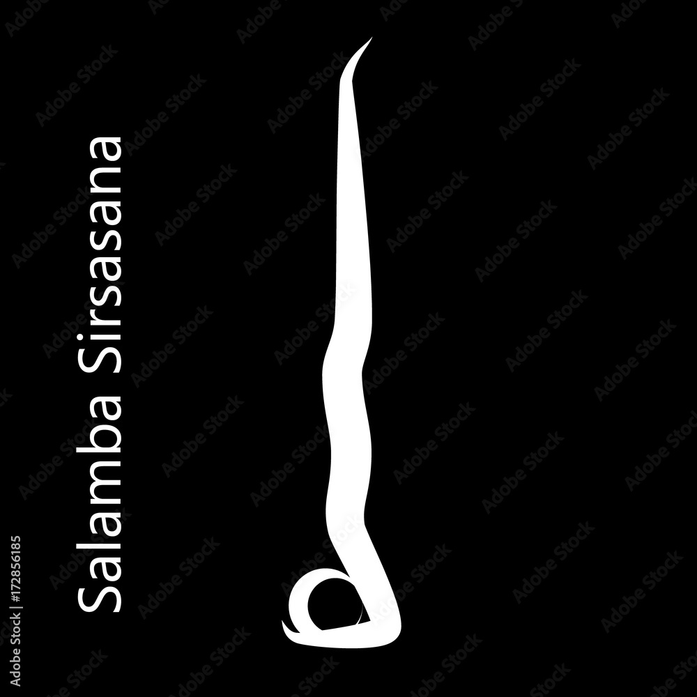 Supported Headstand, Salamba Sirsasana. Yoga Position. Vector ...