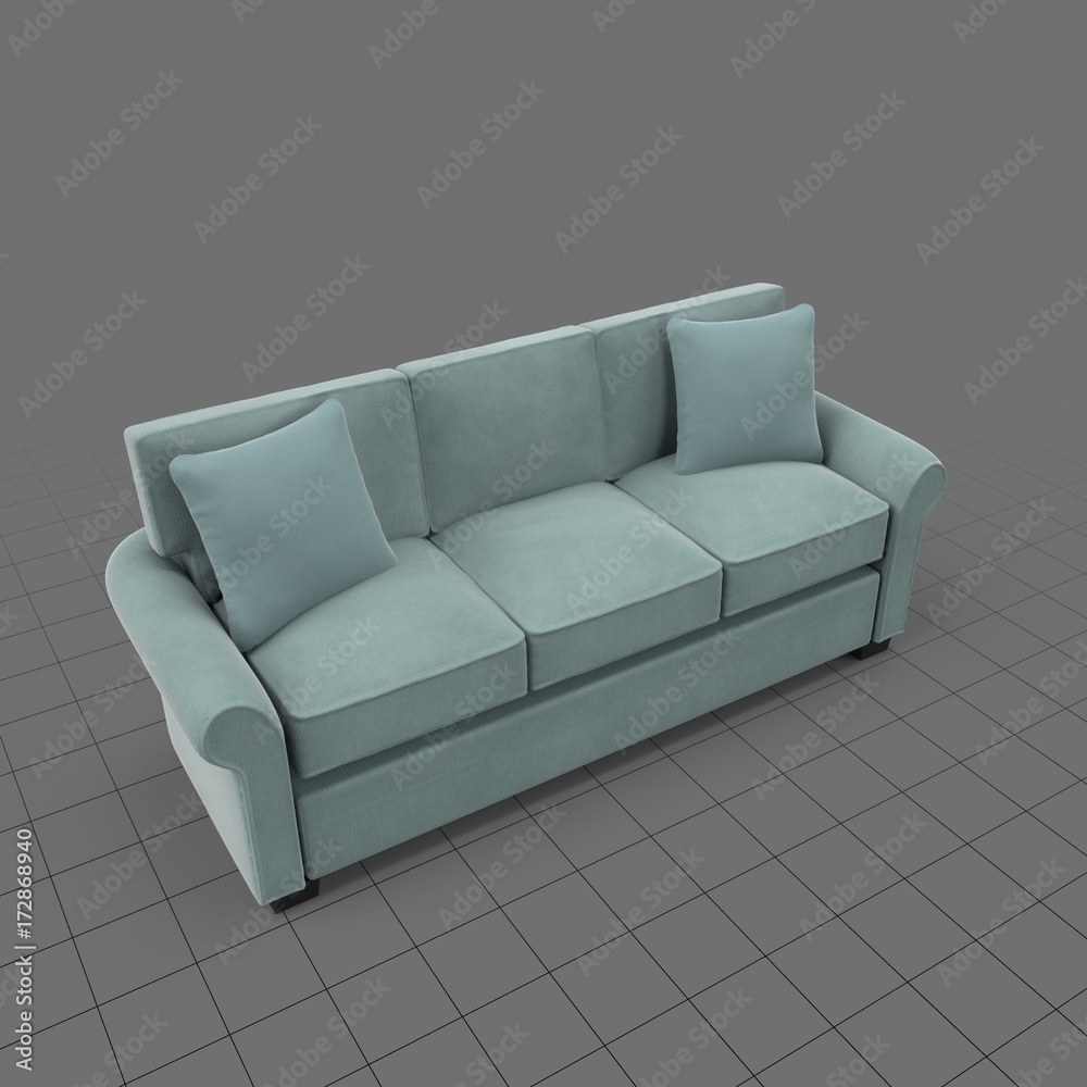 Blue couch Stock 3D asset | Adobe Stock