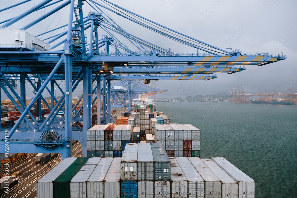 Cargo Ship Loading Stock Photo | Adobe Stock