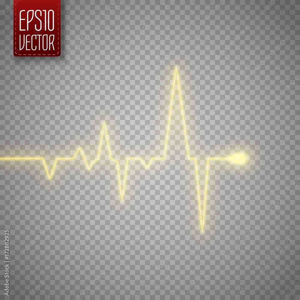 Heart pulse graphic isolated on transparent background. Medical vector ...