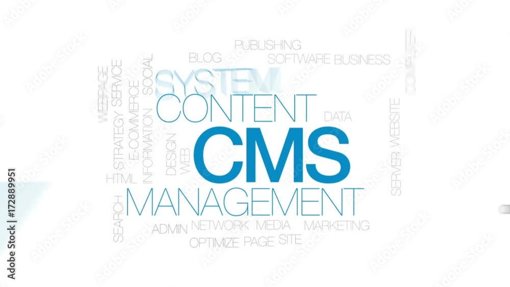 CMS animated word cloud, text design animation. Kinetic typography ...
