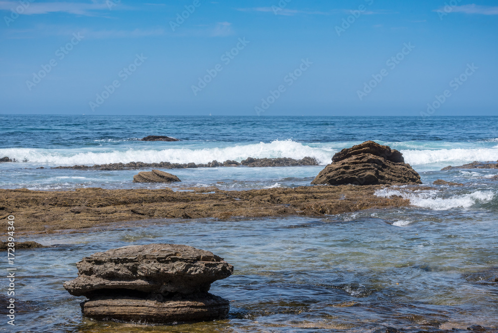 Tide pools on the Pacific coast in Southern California. Stock Photo ...
