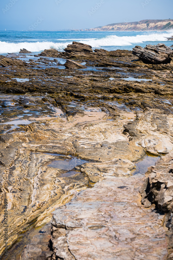 Tide pools on the Pacific coast in Southern California. Stock Photo ...