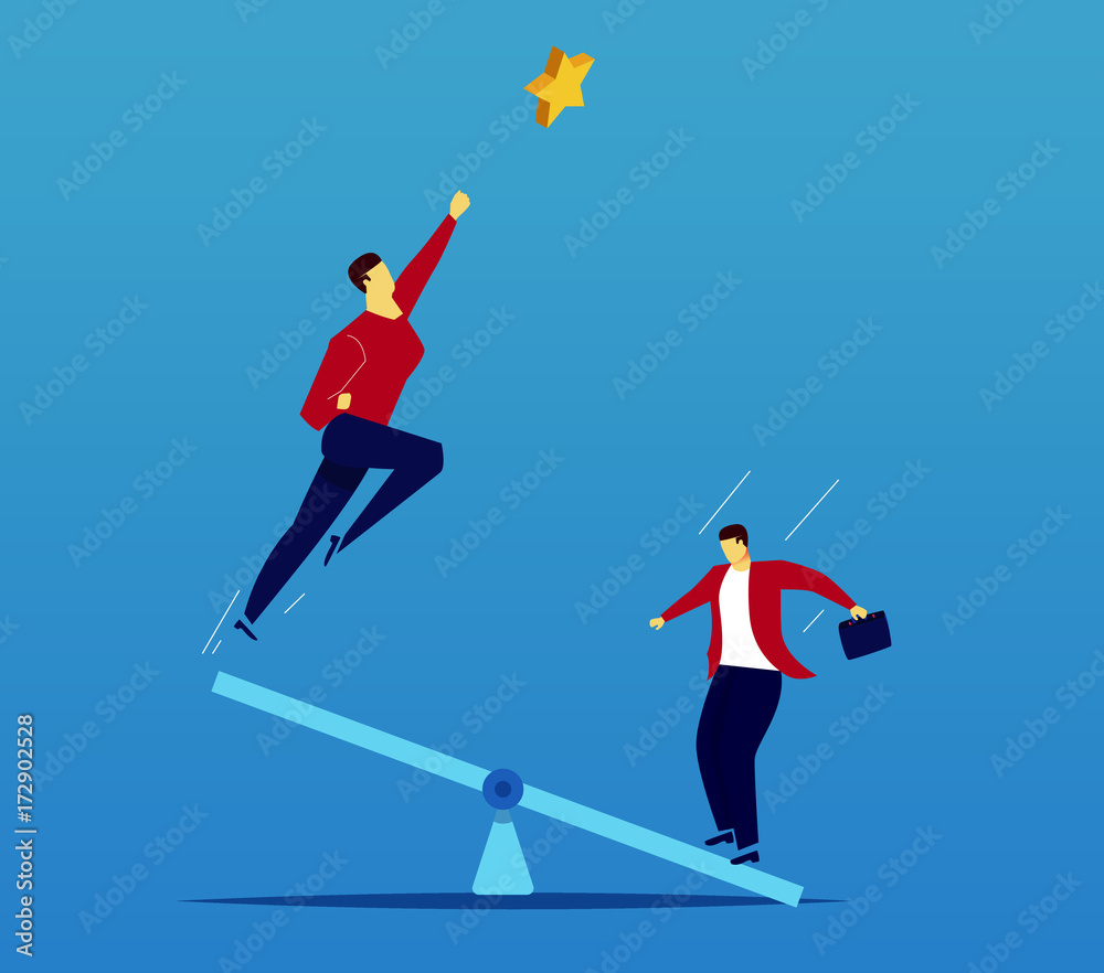 Teamwork picks stars Stock Vector | Adobe Stock