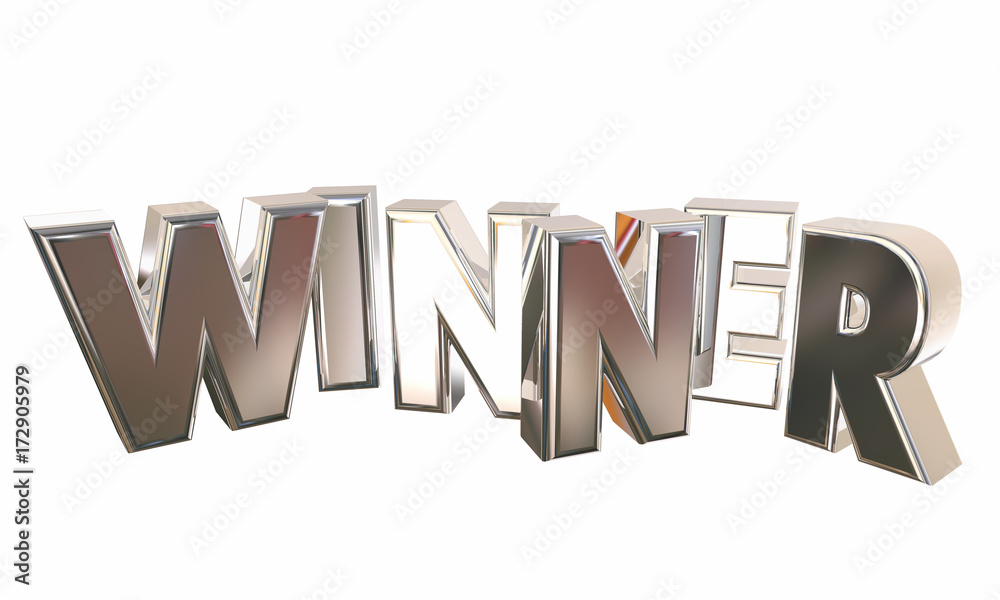 Winner Word Letters Pop Up Winning Competition 3d Illustration ...