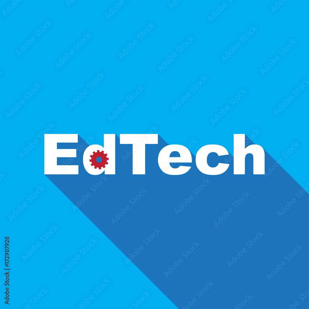 Education Technology ( EdTech) text with with mechanic gear sign ...