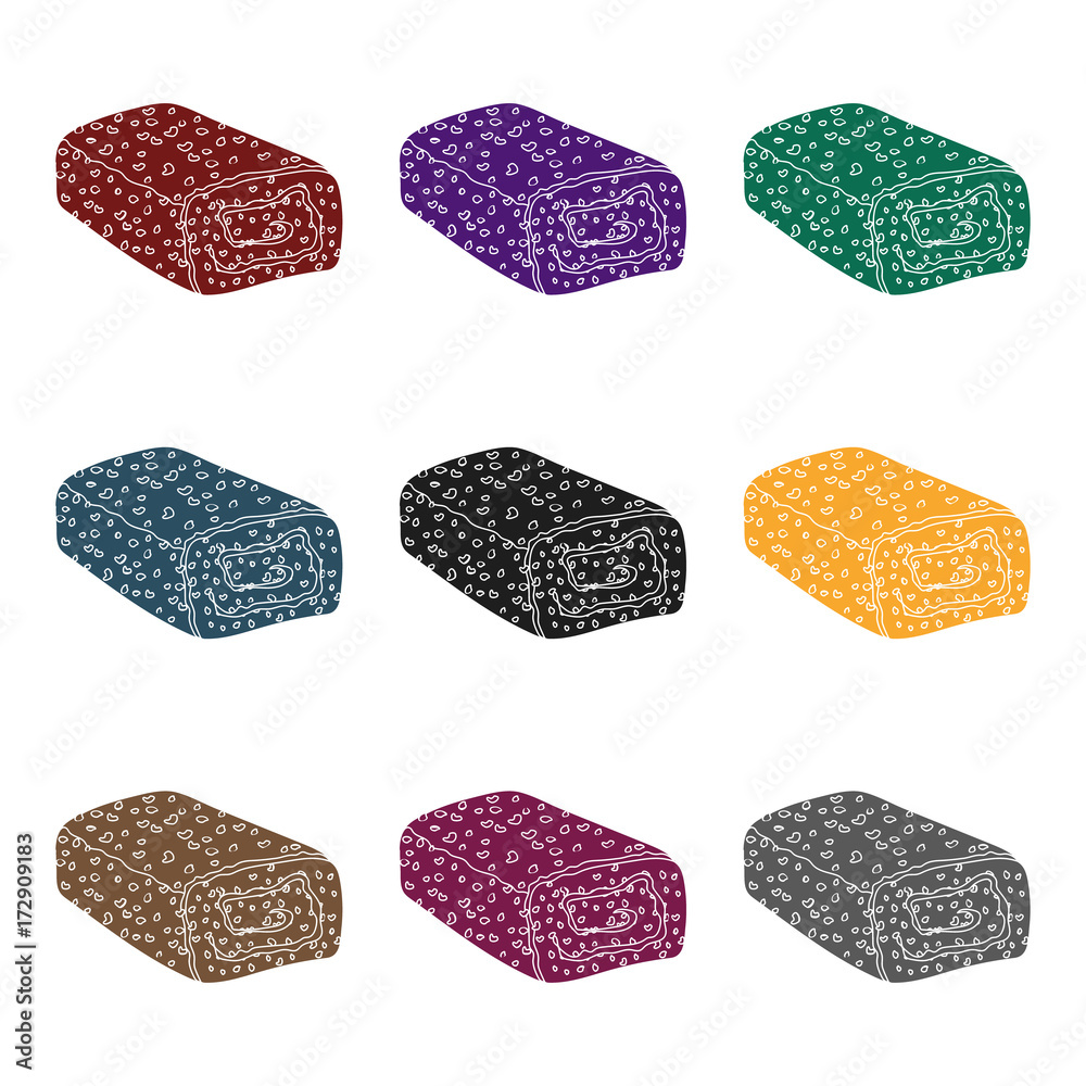 Meatloaf icon in black style isolated on white background. Meats symbol ...