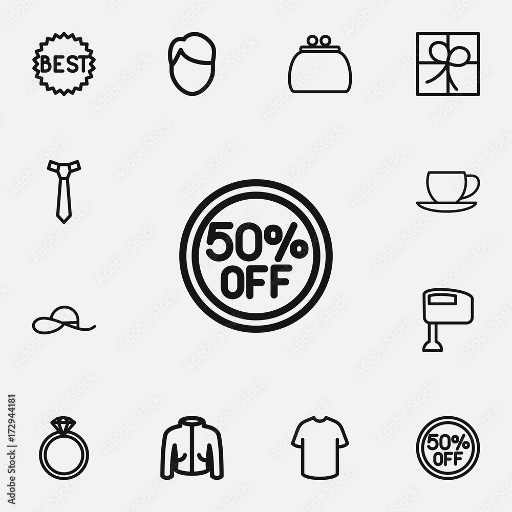 Set Of 12 Editable Trade Outline Icons. Includes Symbols Such As Jewel ...