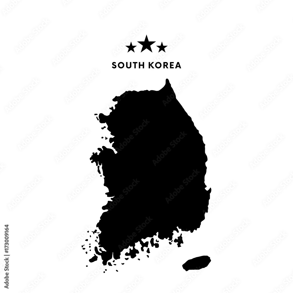 South Korea map. Vector illustration. Stock Vector | Adobe Stock