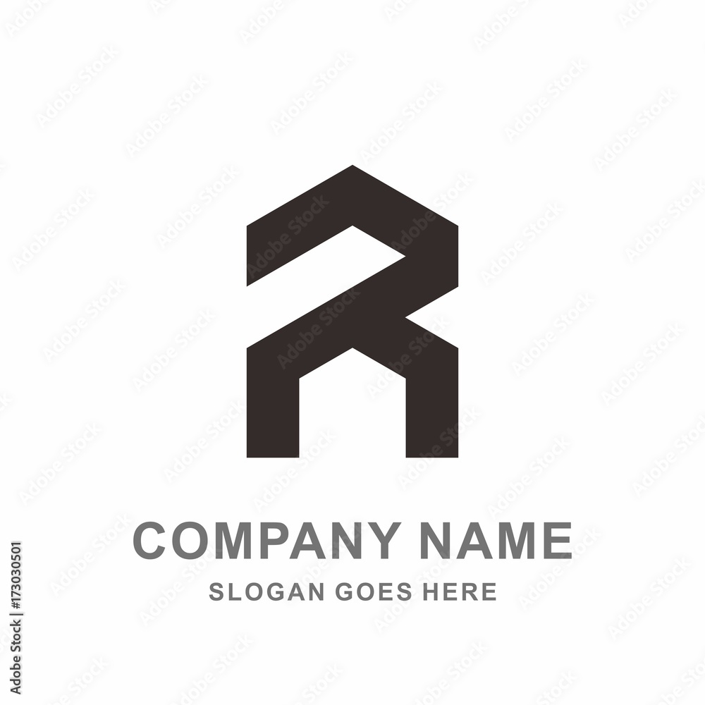 Monogram Letter R Square Cube Interior Architecture Construction ...