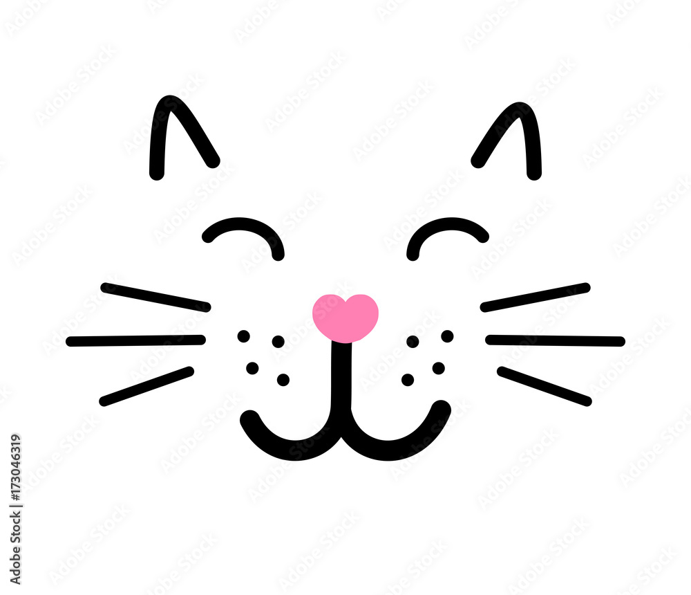 Cute cat face vector illustration Stock Vector | Adobe Stock