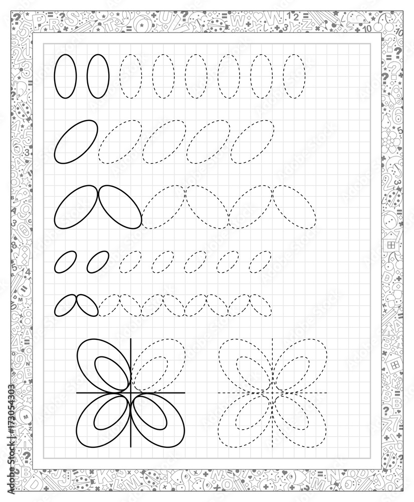 Black and white worksheet on a square paper with exercises for little ...