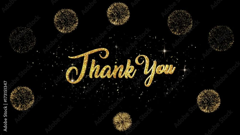 Thank You Beautiful golden greeting Text Appearance from blinking ...