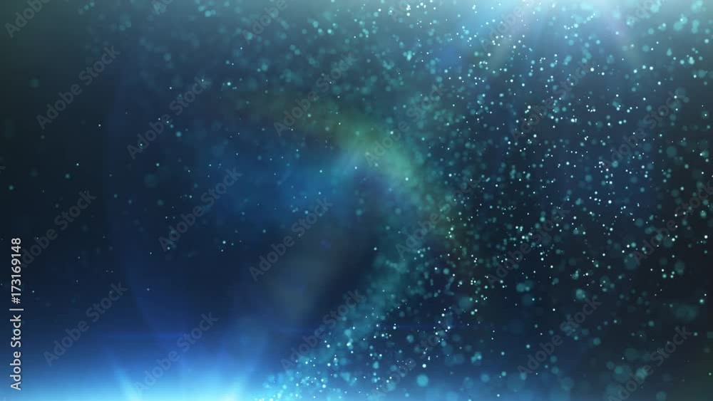 Seamless looping particles in space, with light effects. 30 seconds ...