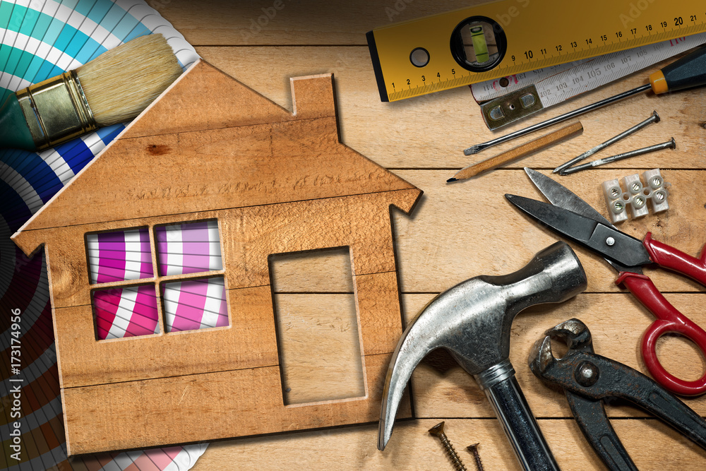 Home Improvement Concept Work Tools and House Stock Adobe Stock