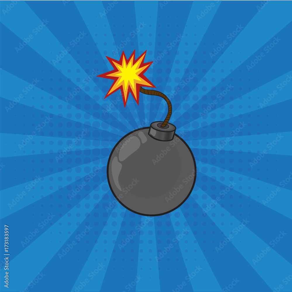 Cartoon comics bomb vector illustration Stock Vector | Adobe Stock