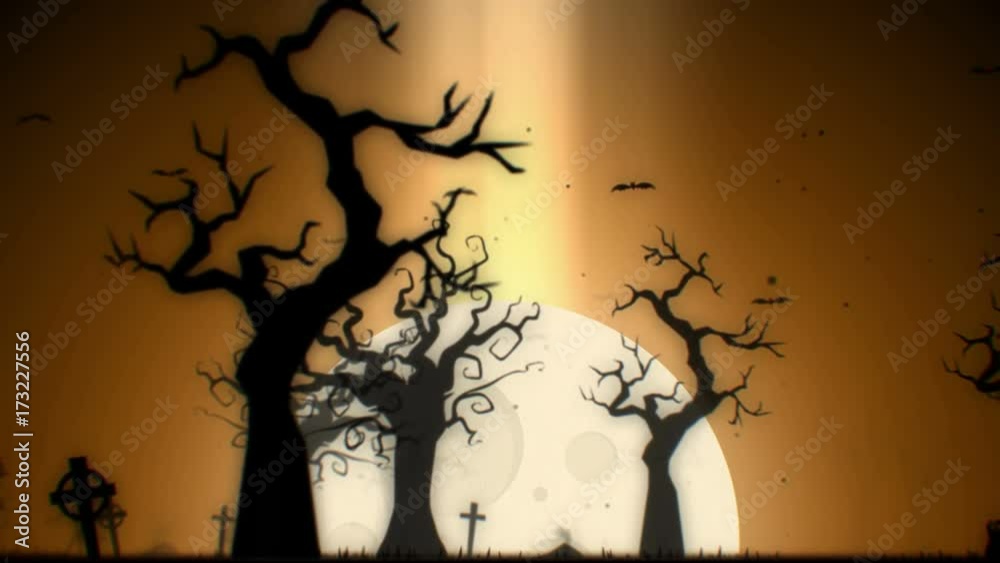 Halloween spooky animation background motion graphics footage (gold ...