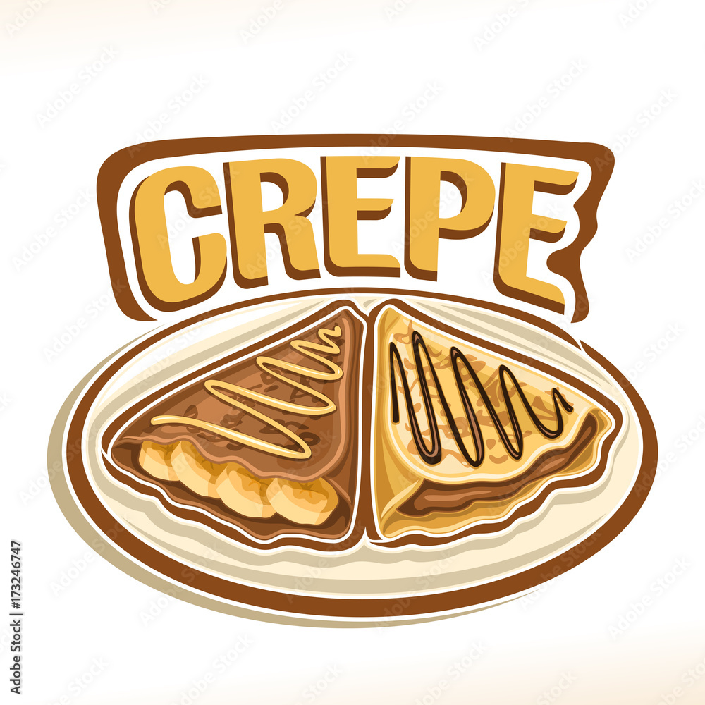 Vector logo for french Crepe confection, 2 triangle suzette with sliced ...