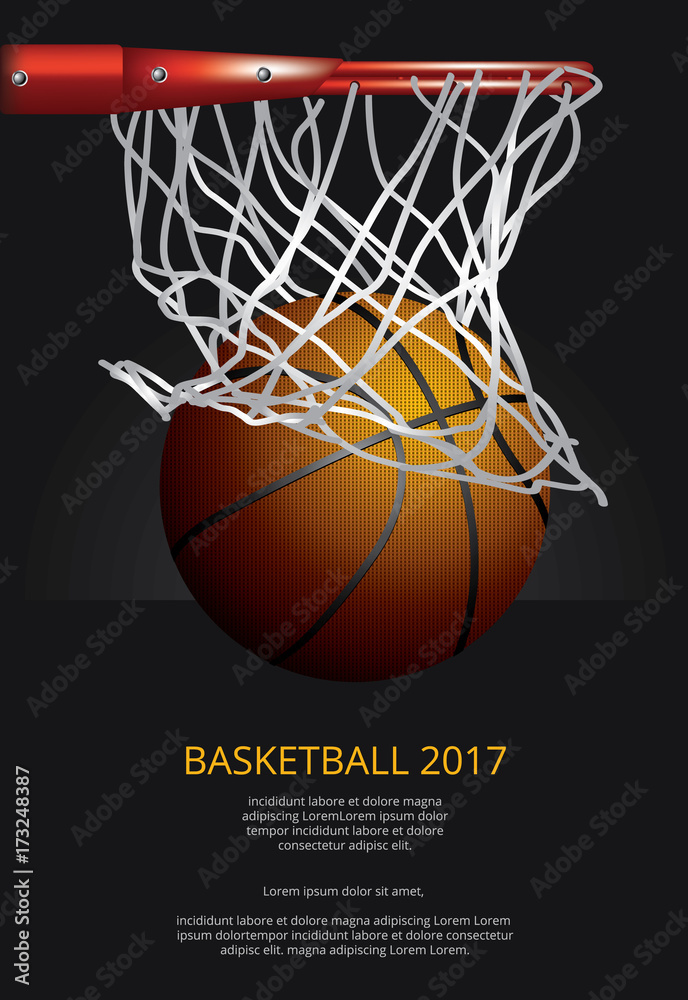 Basketball Poster Advertising Vector Illustration Stock Vector | Adobe ...
