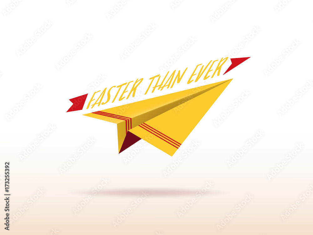 beautiful realistic illustration of shipping cargo paper plane, cargo ...