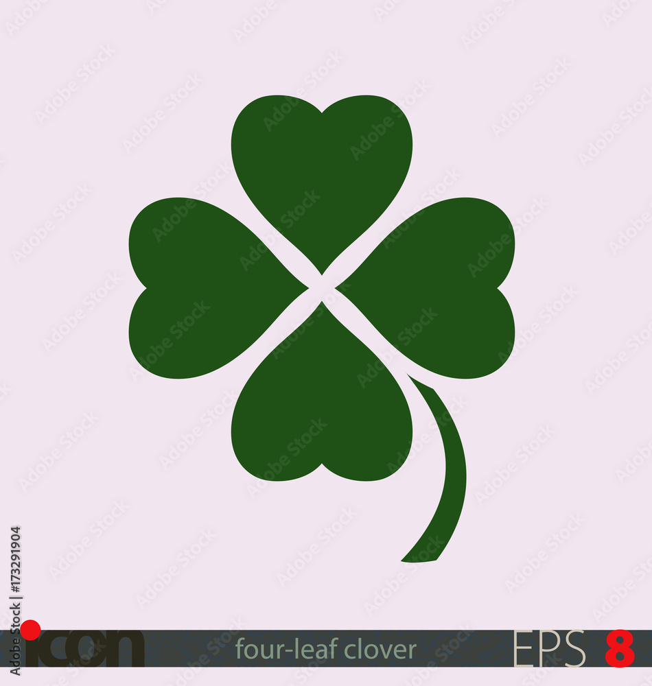 Four leaf clover, symbol of luck. Vector icon on isolated background ...