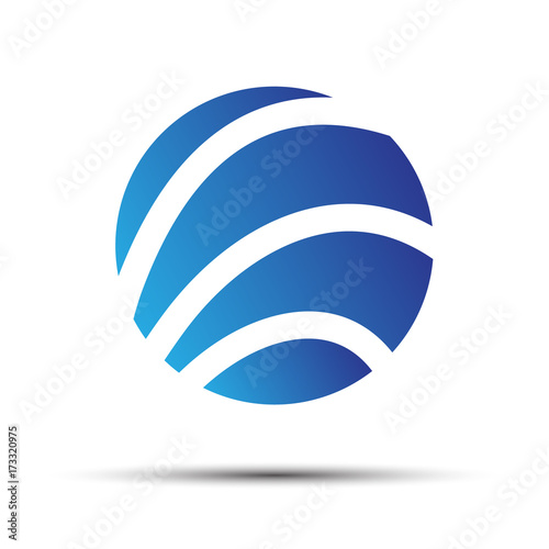 Blue Circle Logo With 3 Blue Lines Inside Blue Circle Logo With 3 Blue Lines Inside