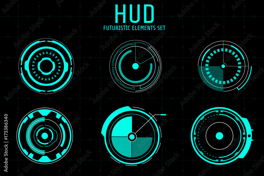 HUD Futuristic Element User Interface Control Panel Vector Background Stock Vector | Adobe Stock