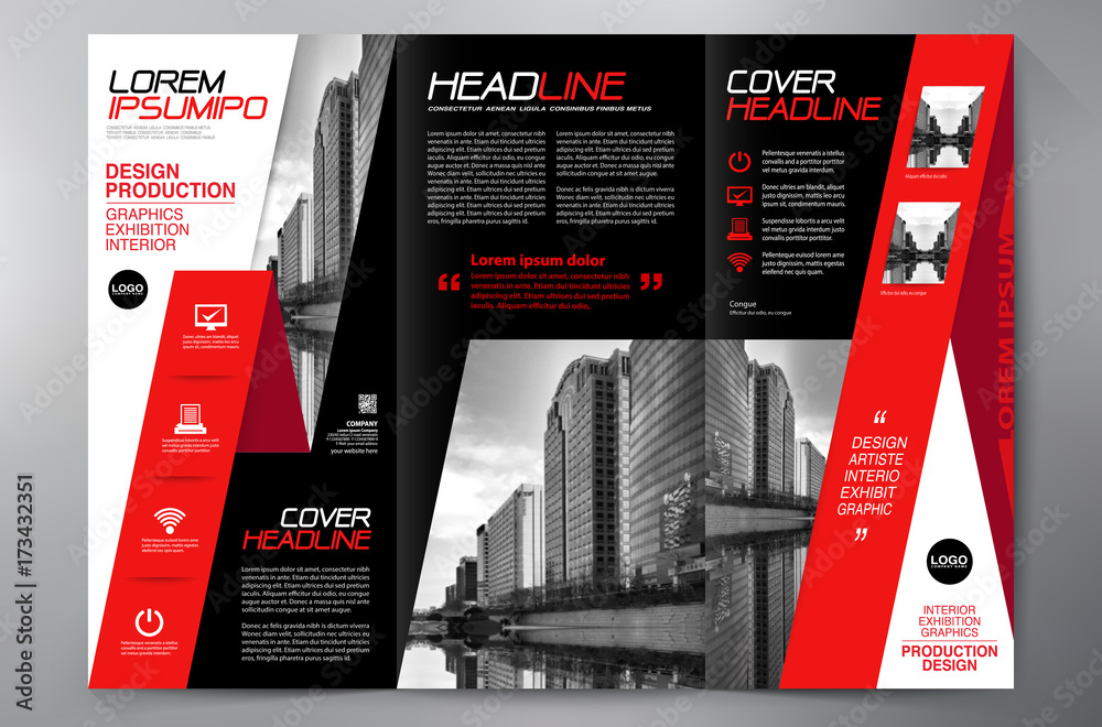 Brochure 3 fold flyer design a4 template. Stock Vector | Adobe Stock