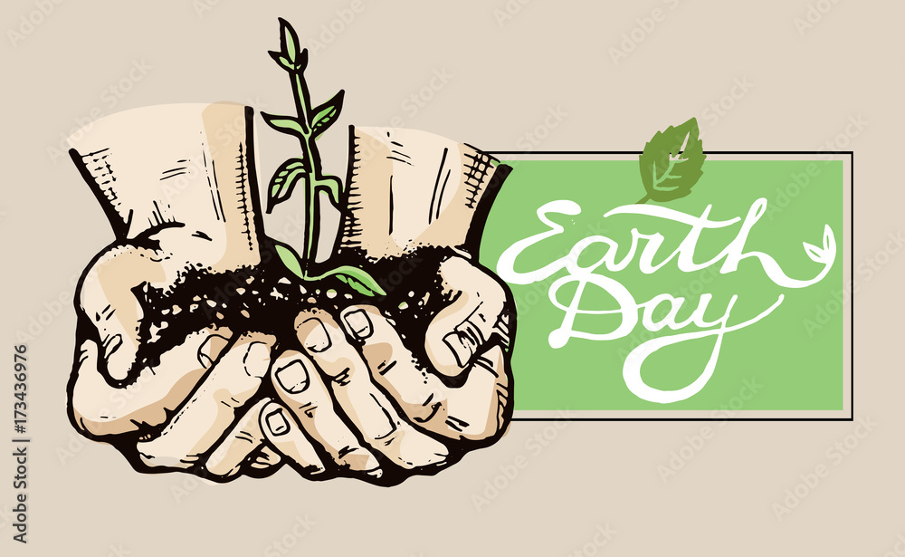 Save earth or go green earth symbol concept vector. Cartoon Vector ...