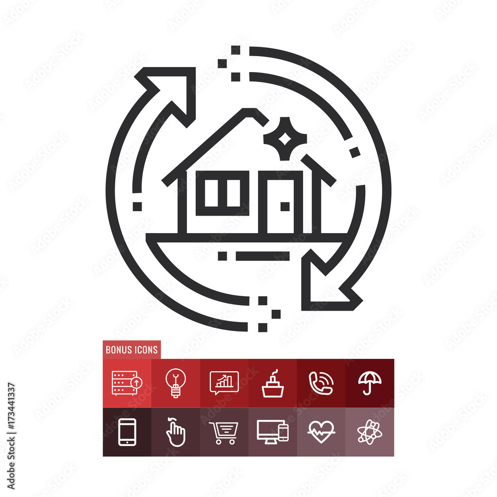 Clear out service icon, recycle symbol. Modern, simple flat vector ...