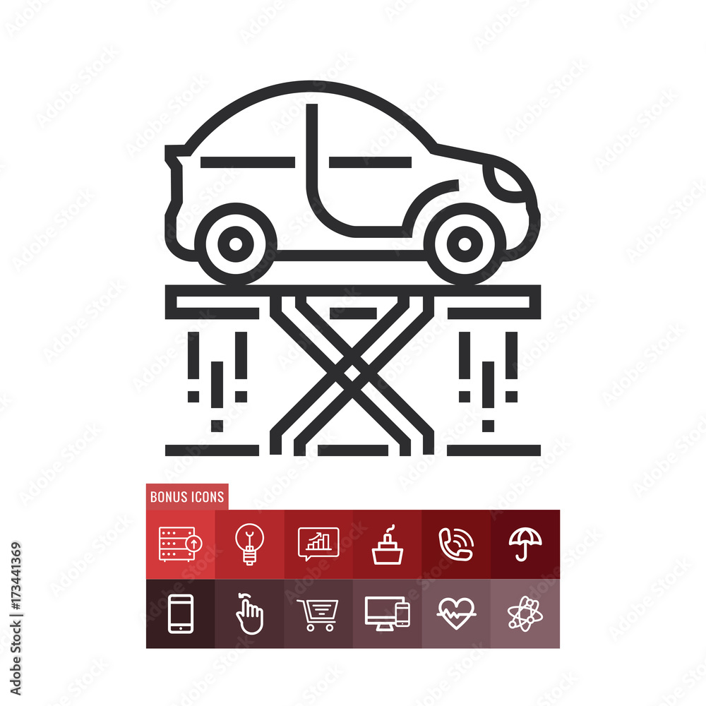 Car lifter icon, service symbol. Modern, simple flat vector ...