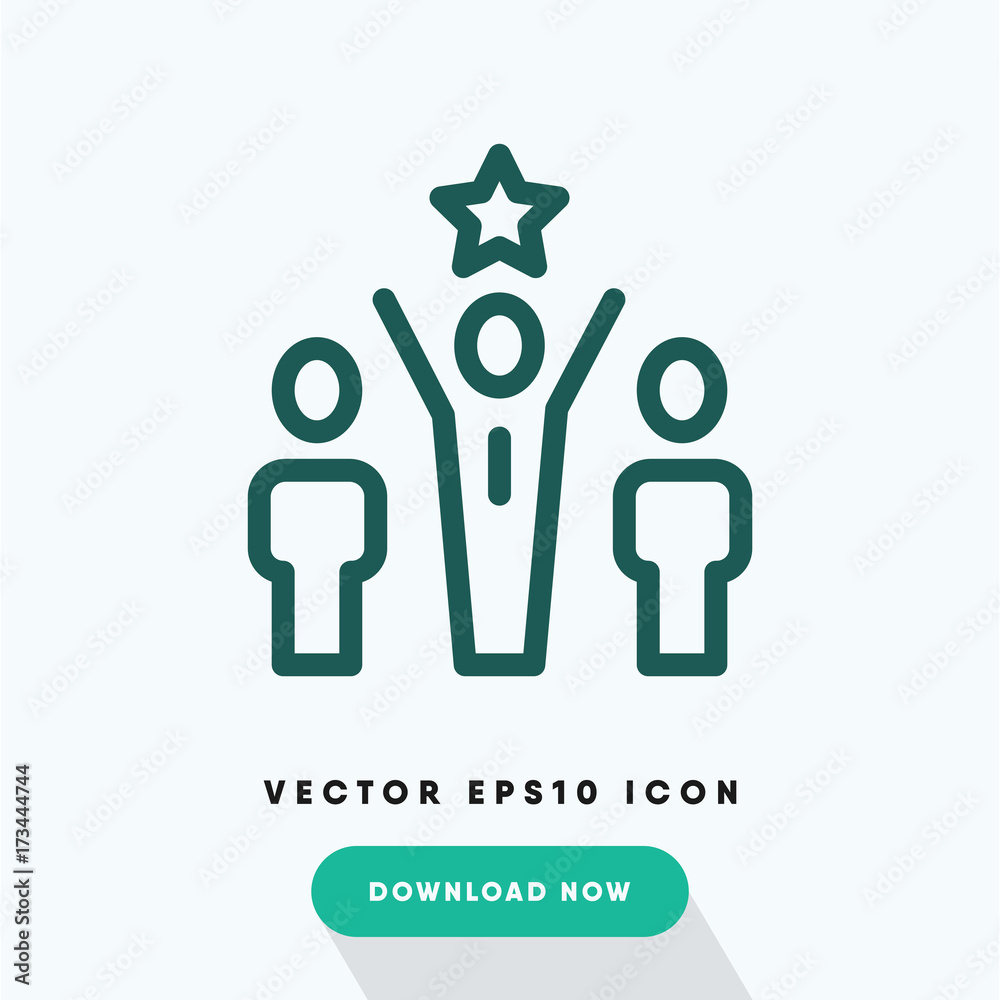 Motivation icon, worker leadership symbol. Modern, simple flat vector ...