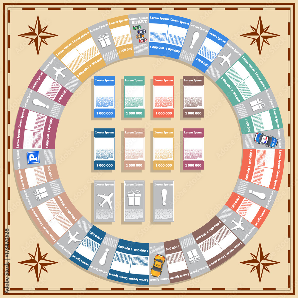Board game. Vector design for app game user interface. Stock Vector ...