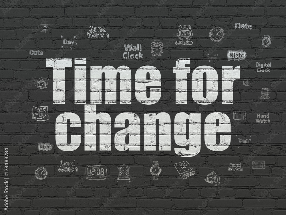 Time concept: Time for Change on wall background Stock-Illustration ...