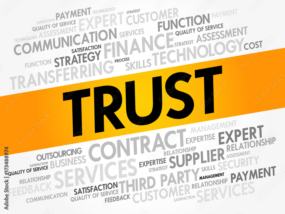 TRUST word cloud collage, business concept background Stock Vector ...