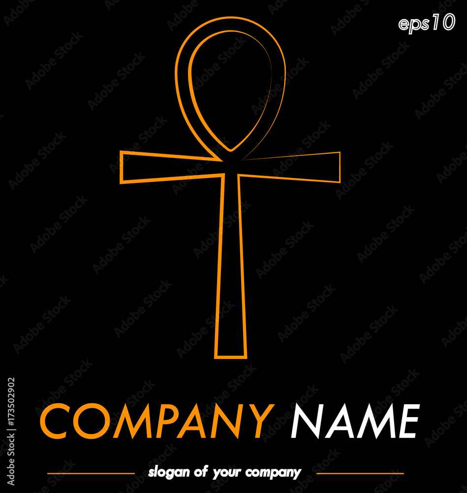 Ankh cross vector logo template, ready logotype for a company or a ...