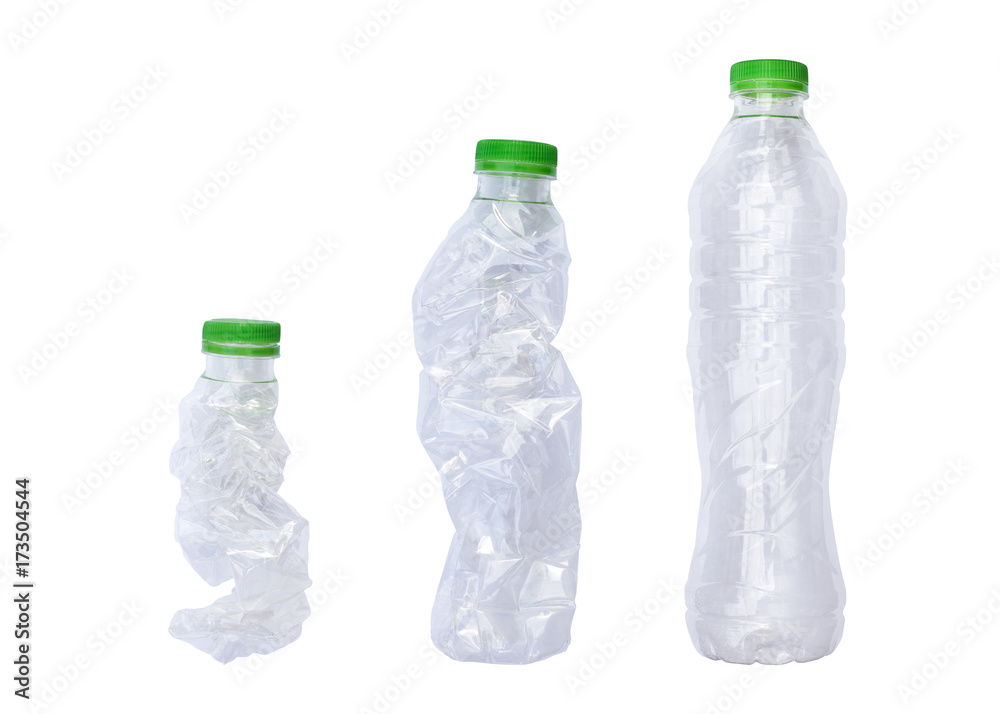 Crumpled plastic bottle. Plastic bottle isolated on white background ...