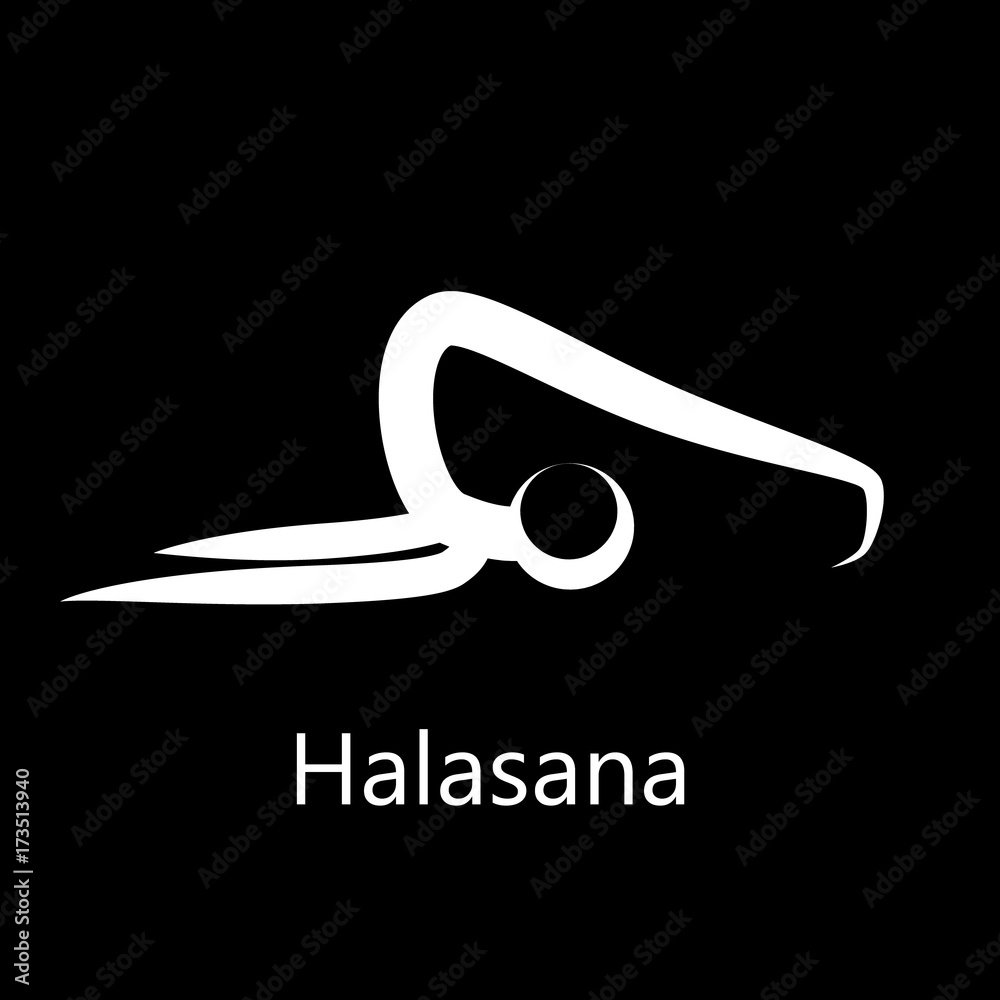 Plow Pose, Halasana. Yoga Position. Vector Silhouette Illustration ...
