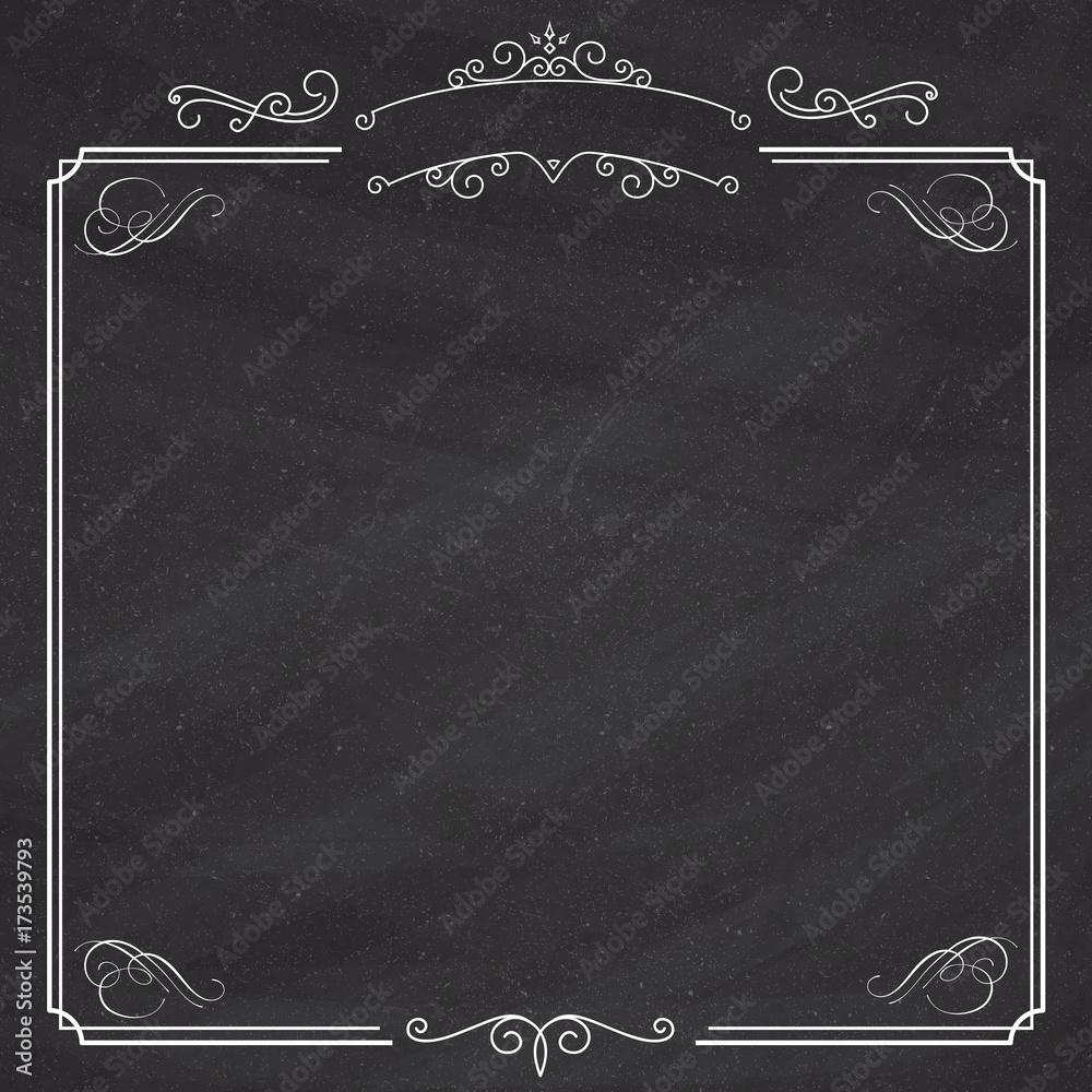 Ornamental retro elegant black border and white album background Stock ...