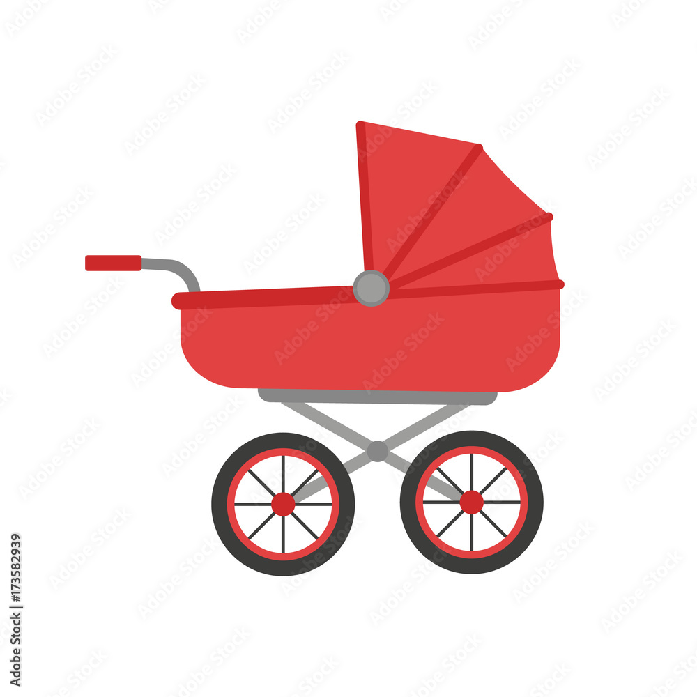 Baby stroller illustration. Vector. Isolated. Stock Vector | Adobe Stock