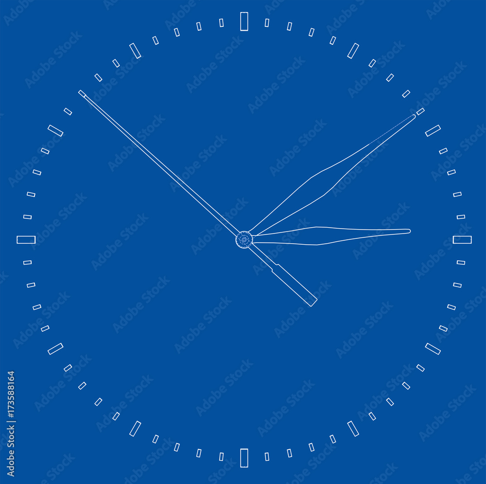 Clock face. Perspective view. Vector Stock Vector | Adobe Stock