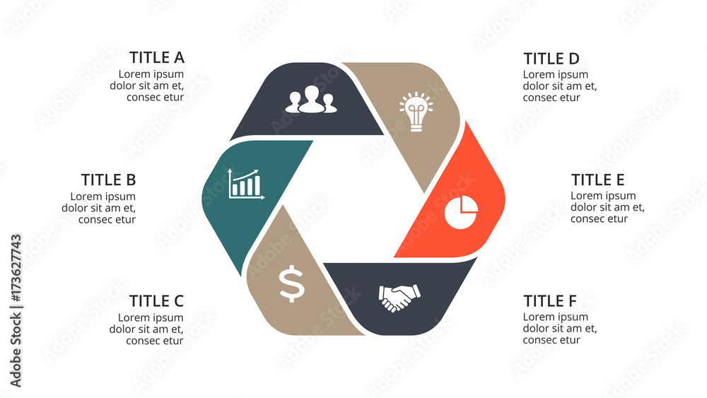 Vector circle arrows infographic, cycle diagram, geometric graph ...