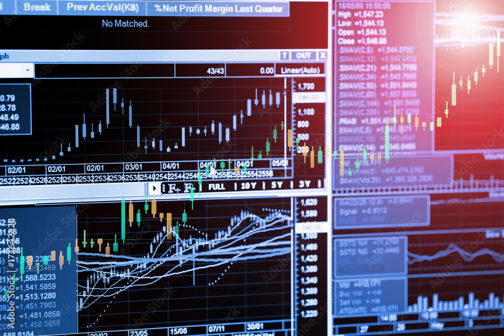 Stock exchange graph chart analysis global financial statistic data ...