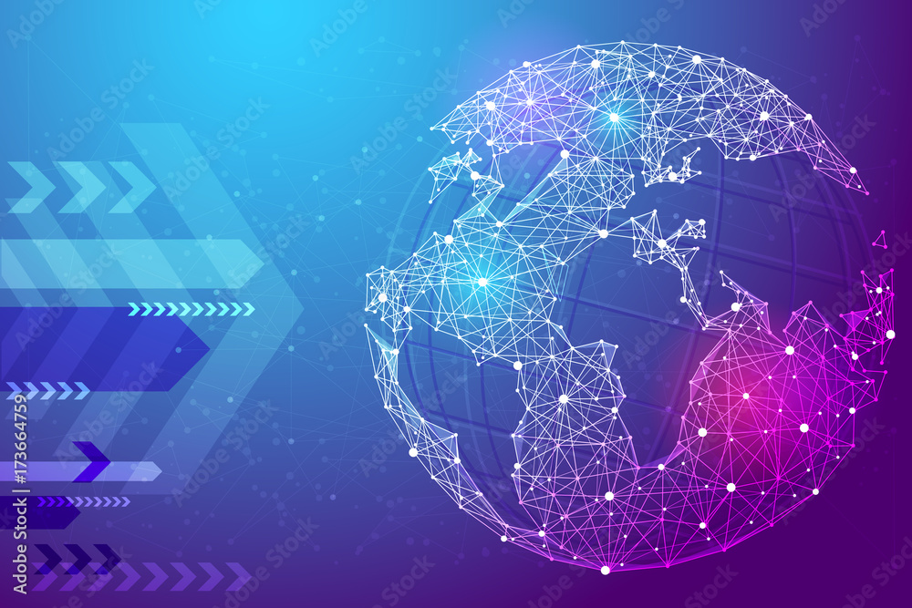 Abstract image planet Earth in the form of a starry sky or space ...