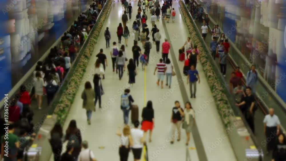 Crowd of People in Hong Kong Subway. Fast Motion Stock Video | Adobe Stock